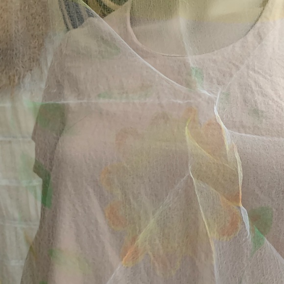 Vintage | Accessories | Vintage Sheer Gauze Floral Large Scarf | Poshmark